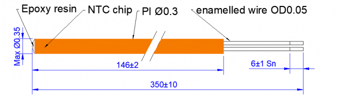 Epoxy Resin Miniature Medical NTC Temperature Probe For Temperature Monitoring