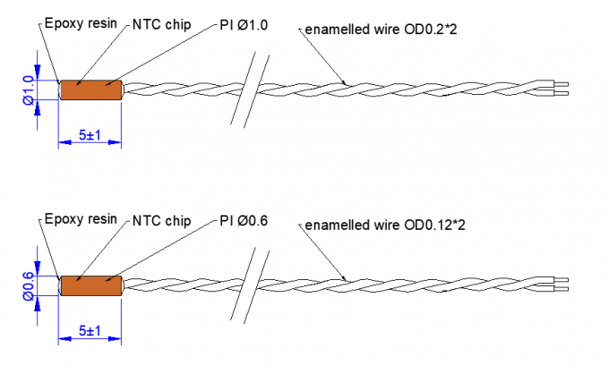 Micro NTC Thermistor Medical Temperature Sensor For Temperature Measurement
