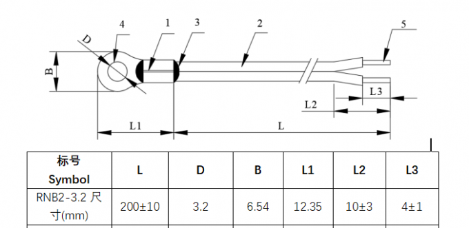 Epoxy NTC Surface Mount Temperature Sensor Ring Lug