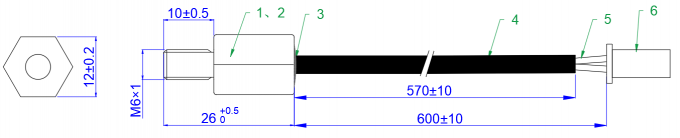 R25 Epoxy Encapsulated NTC Temp Sensor For Generator Temperature ...