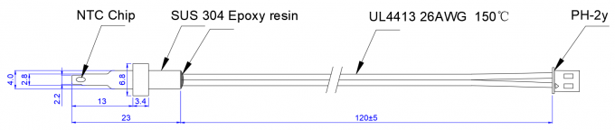 B25/50 NTC Probe Temperature Sensor 3950K For Home Appliances