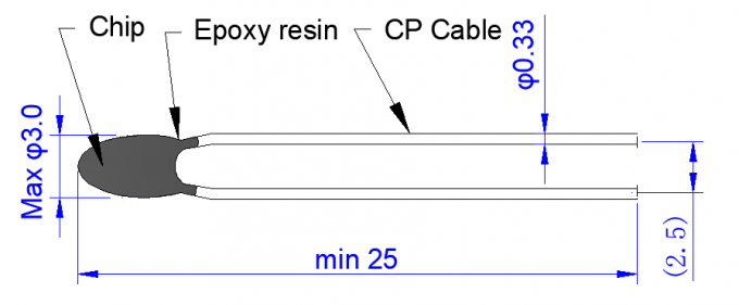 B25/85 R25 10K 3435k Epoxy Thermistor Temperature Sensor