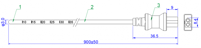 9FR 3.0mm Disposable Medical Temperature Sensor Temperature Probe For ...